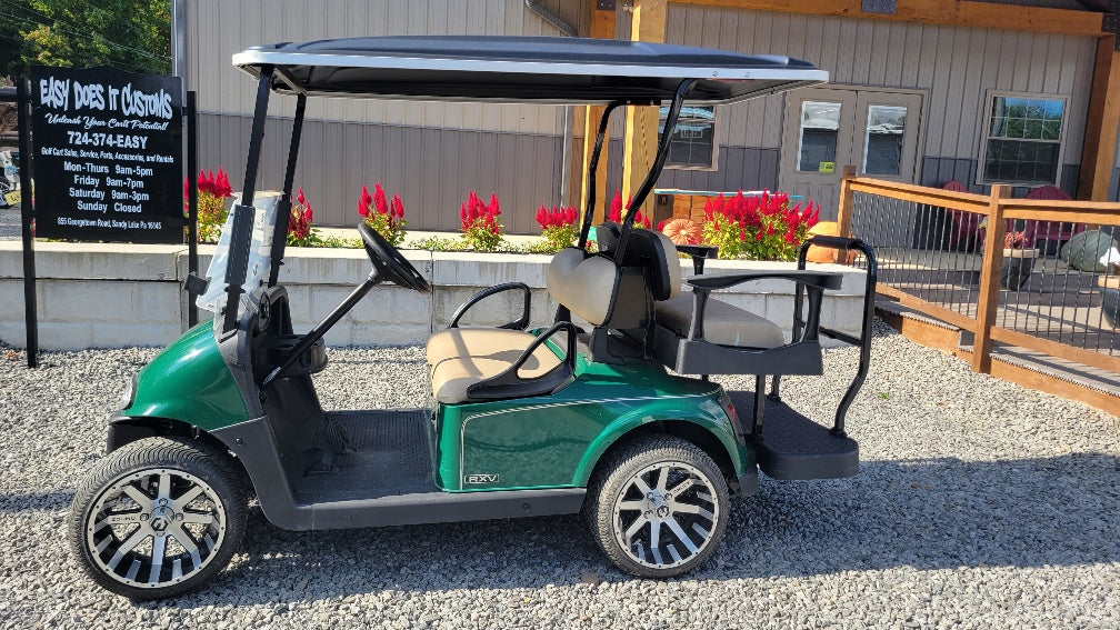 EZGO RXV 48v - Green with Extended Roof – Easy Does It Customs LLC