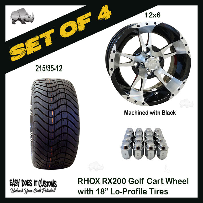 RX200 12" RHOX Wheels with 215/35-12 Lo-Profile Tire - SET OF 4 – Easy ...