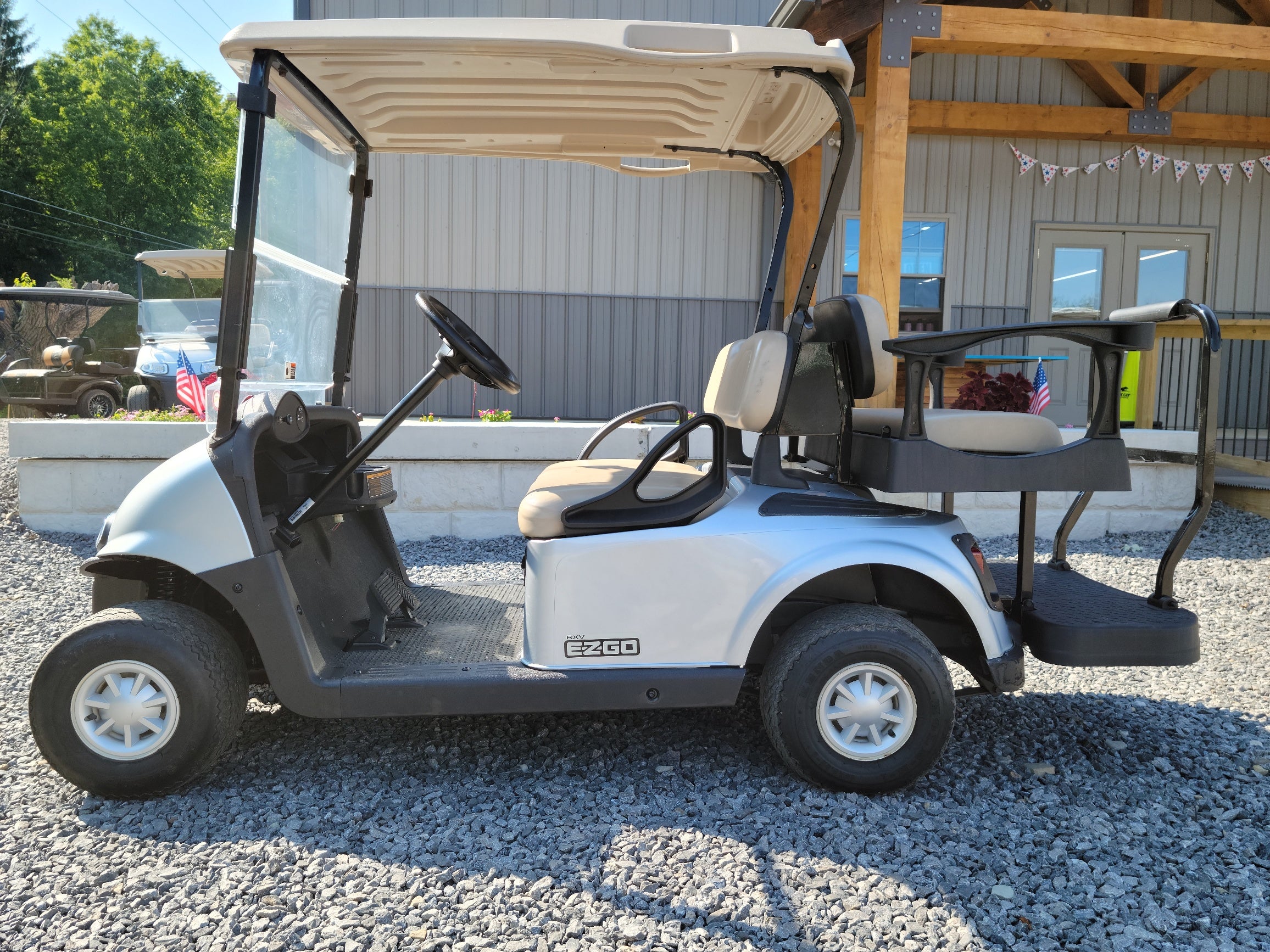 EZGO RXV Electric 48v with Upgraded Rear Flip Seat *SOLD* – Easy Does ...