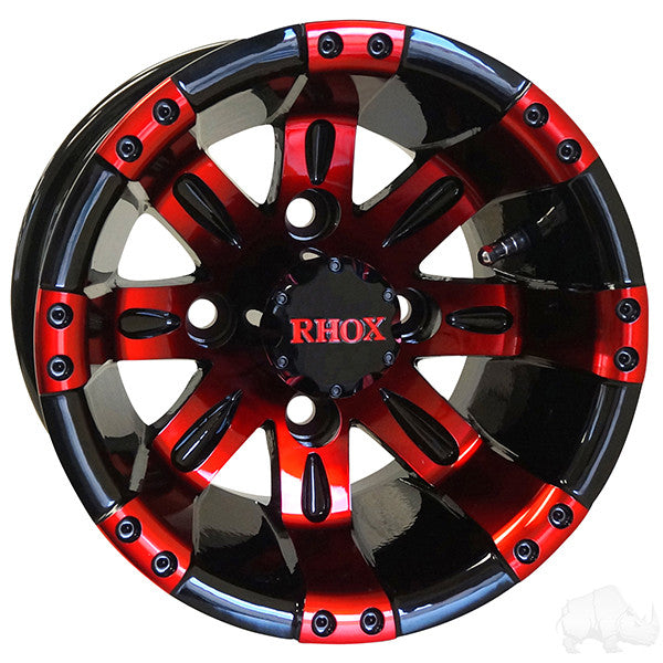 RHOX Vegas, Black w/ Red w/ Center Cap, 10x7 ET-25 – Easy Does It ...