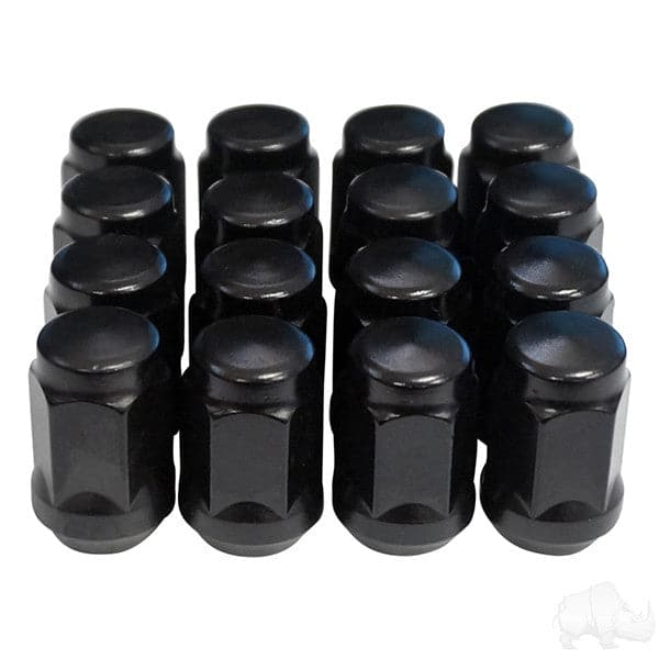 Flat Black Closed End Standard 1/2″-20, OD 3/4″ Lug Nut Box of 16 ...